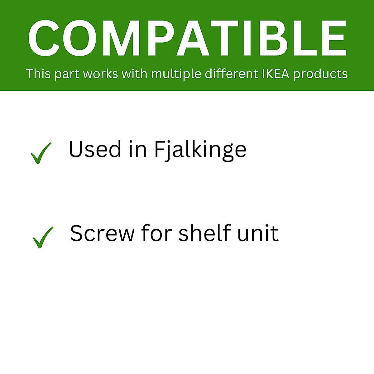 Spare Hardware Parts Shelf Unit Long Screw (Replacement for IKEA Part #100106) (Pack of 8)