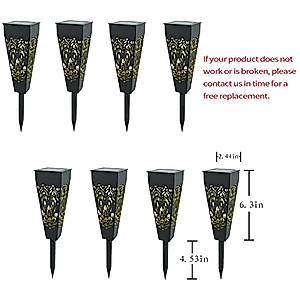 twinkya 8 Pack Small Solar Garden Lights Outdoor Waterproof Decorative Solar Pathway Landscape Yard Lights for Patio Path Backyard Walkway Sidewalk Driveway Garden Decor (8 Pack, Black)