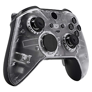 eXtremeRate Transparent Clear Faceplate Cover, Front Housing Shell Case Replacement Kit for Xbox One Elite Series 2, Xbox Elite 2 Core Controller Model 1797 - Controller Not Included