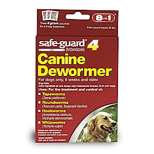 Excel 8in1 Safe-Guard Canine Dewormer for Large Dogs, 3 Day Treatment, Red, 40 lbs/pouch (J7164-1)