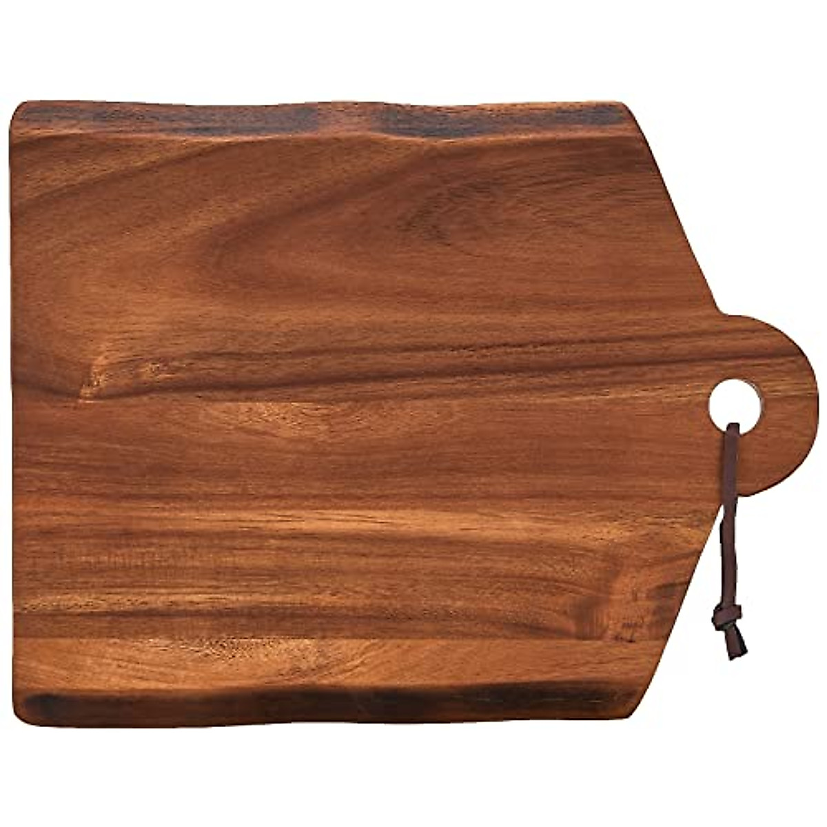 Rachael Ray Pantryware Wood Cutting Board With Handle/ Wood Serving Board With Handle - 14 Inch x 11 Inch, Brown