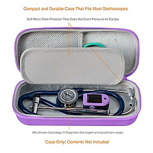 ButterFox Premium Stethoscope Case with Divider and ID Slot for 3M Littmann Classic III, Cardiology IV Diagnostic and More Stethoscopes with Pocket for Nurse Accessories (Lilac)
