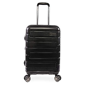 ORIGINAL PENGUIN Crimson 21" Hardside Carry-on Spinner Luggage, Telescoping Handles, Black, One Size