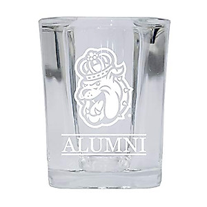 James Madison Dukes College Alumni 2 Ounce Square Shot Glass laser etched Officially Licensed Collegiate Product