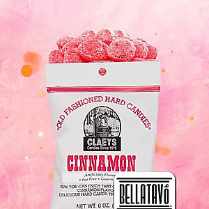 Cinnamon Hard Candy Bundle. Includes Three-6 Oz Bags of Claeys Old Fashioned Cinnamon Candy. Claeys Old Fashioned Hard Candy is Fat Free! Comes With a BELLATAVO Fridge Magnet!