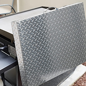 Grill Covers for 36 inch Blackstone Griddle, 36” Griddle Grill Lid Hard Cover Waterproof Aluminum with Stainless Steel Handle Diamond Plate Front or Rear Grease Griddle Accessories