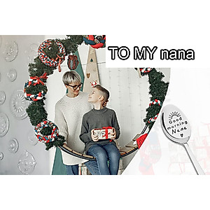 Nana Spoon Gifts from Grandchildren Grandkids, Good Morning Nana Spoons for Grandma Grandmother Mothers Day Birthday Gift for Nana Nanny Tea Coffee Engraved Spoon Coffee Lover Gift