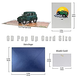 GREETING ART 3D Car Pop Up Cards, Thank You Card,Greeting Card, Happy Birthday Gift Cards,Anniversary Cards for Husband, Boyfriend, Brother, Dad, Nephew, Son