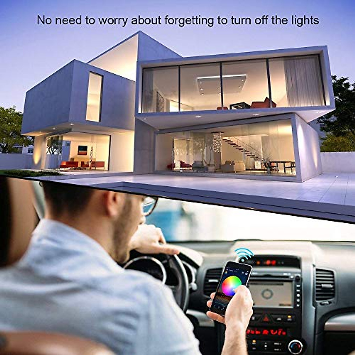 Xunata LED Strip Lights, 16.4ft WiFi Wireless Smart Phone Controlled Non-Waterproof RGBWW Light Strip Kit 5050 LED Lights, Working with Android and iOS System, Alexa, Google Assistant