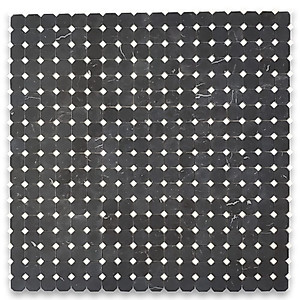 Stone Center Online Nero Marquina Black Marble 2 inch Octagon Mosaic Tile w/Thassos White Dots Honed Kitchen Bath Wall Floor Backsplash Shower (1 Sheet)