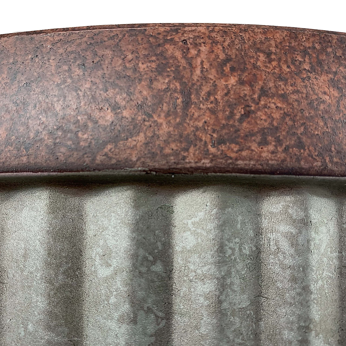 Southern Patio 15" Westlake Indoor/Outdoor Pleated Planter with Drainage Hole, Plug & Galvanized Finish, 19.56 qt. Capacity