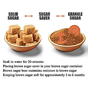 dgudgu Brown Sugar Keeper Bee 4 Terra Cotta Brown Sugar Saver disk clay disc for brown sugar brown sugar softener