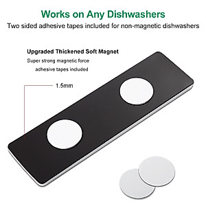 Dishwasher Clean Dirty Magnet Sign, Lissaberg Upgrade Strong Refrigerator Magnet Indicator with Stickers for Kitchen Organization Storage Non-Scratching & Water Resistant Black White (Sliver)
