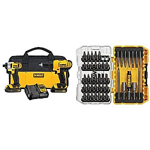 DEWALT DCK240C2 20v Lithium Drill Driver/Impact Combo Kit (1.5Ah) w/ DW2166 45-Piece Screwdriving Set