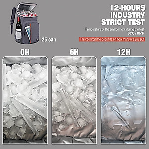 VVEIFO Cooler Backpack 25 Cans，Lunch Backpack，Leakproof Soft Cooler Bag to Beach Camping Hiking Picnic Work Lunch Travel for Men Women（Grey）