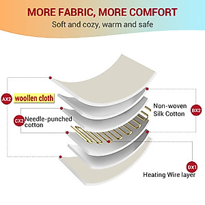 Comfytemp Heated Mattress Pad Mini Twin Size 31"x55", Single Controller Quilted Electric Mattress Pads with 7-Layer Comfort Structure, 3 Heat Settings & 10 Hours Auto Shut Off, Machine Washable