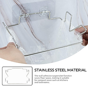 GlobleGarden 2 Pcs Stainless Steel Waste Bag Holder, Rubbish Bag Organizer, Rufuse Stand, Portable Trash Can, Wall Adhesive Hanging Garbage Bins for Kitchen, Bathroom, RV, Camper