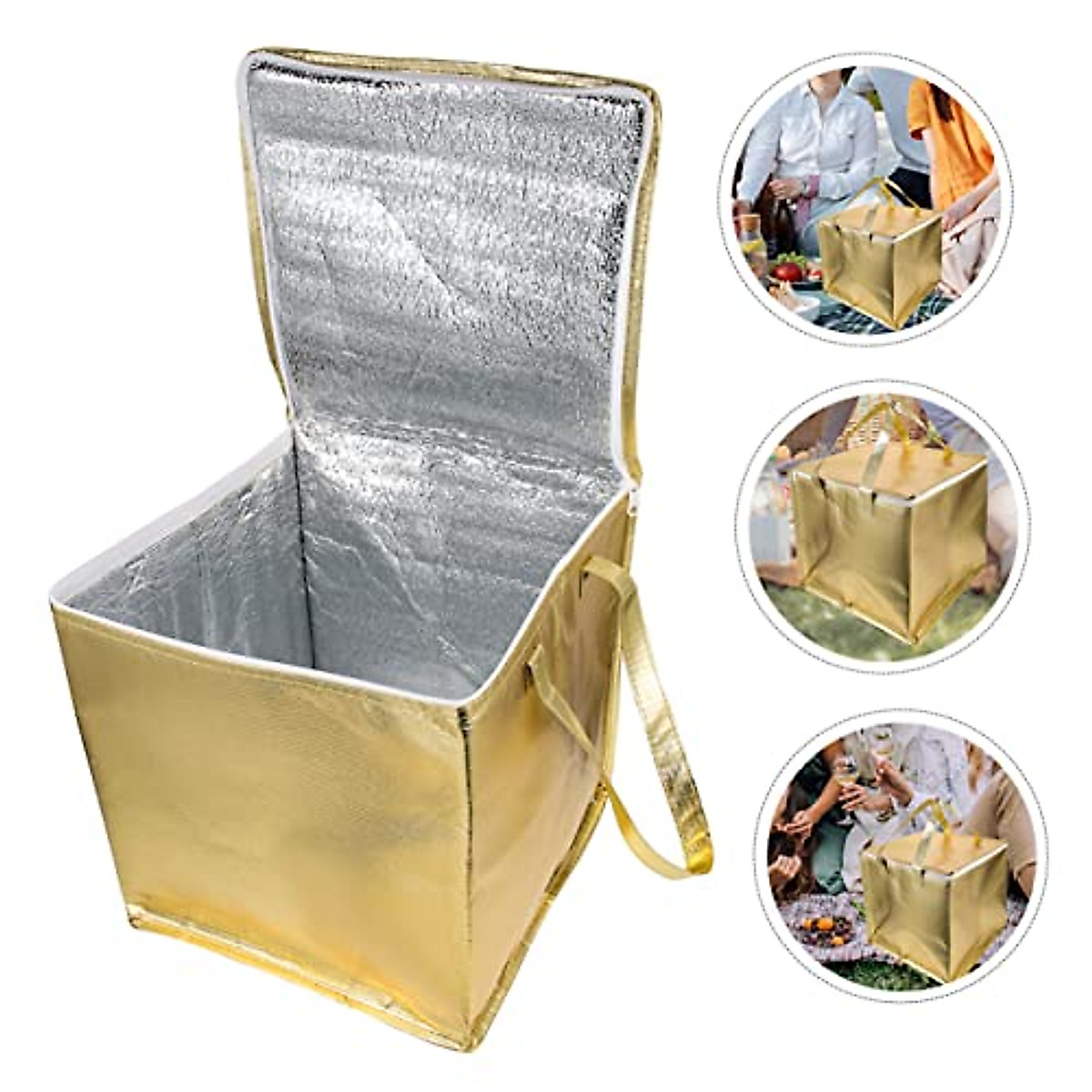 Didiseaon Reusable Grocery Bag Insulation Portable Insulation Thermal Insulation food delivery food warmer grocery shopping tote Cold Food Insulated container aluminum outdoor