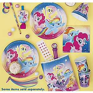 My Little Pony Party Supplies, My Little Pony Birthday Party Supplies and Decorations for 16 Guests with Banner, Tablecover, Plates, Cups, Napkins and Button