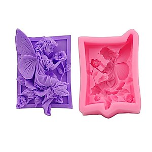 Soap Molds,Silicone Molds Angel Girl 3D Flower Fairy .Soap Molds for Soap Making Angel Soap Molds for Handmade Soap DIY Cake Baking Art Craft Decoration by Tecoail