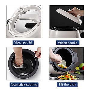 Portable Automatic Stir Fry Cooker, Automatic Cooking Machine, 360° Automatic Rotation and 3 Speed Adjustable, Touch Panel Cooker Robot for Home Outdoor Camping,110V