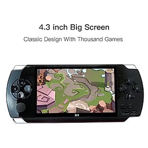 Black Handheld Game Console 4.3 inch Retro Handheld Games Consoles, Support Game Format GBA, NES ,SFC,MD(BIN),GB,GBC,FC,CPS1,CPS2,NEOGEO,SMS(GBA),GG(GBA)