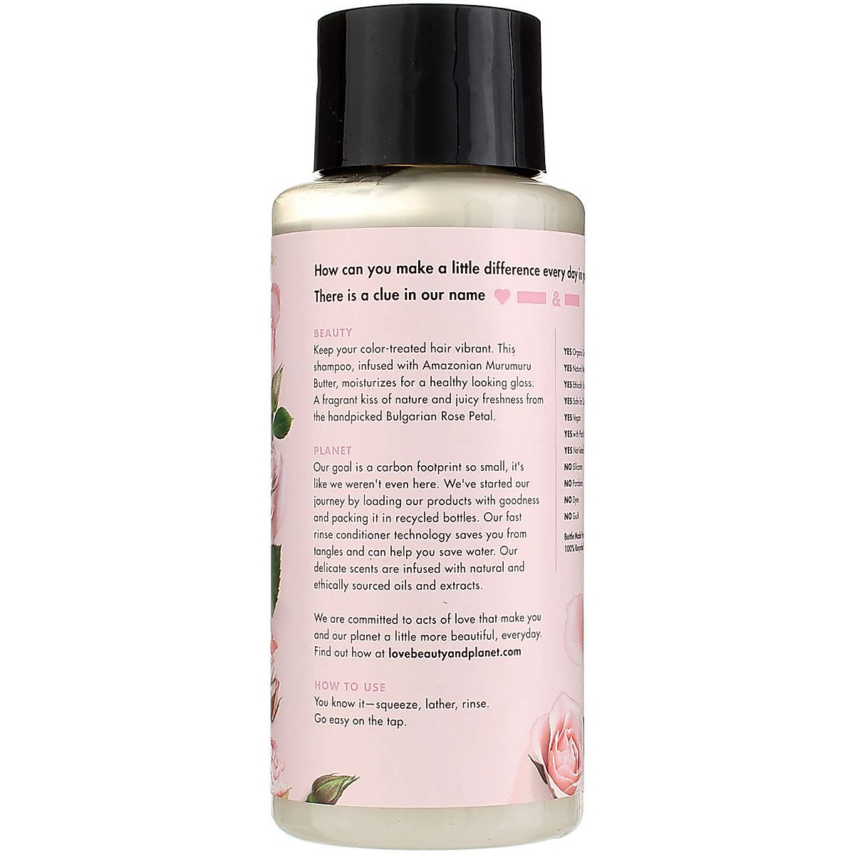 Blooming Color Shampoo, Murumuru Butter & Rose, 13.5 fl oz (400 ml), Love Beauty and Planet