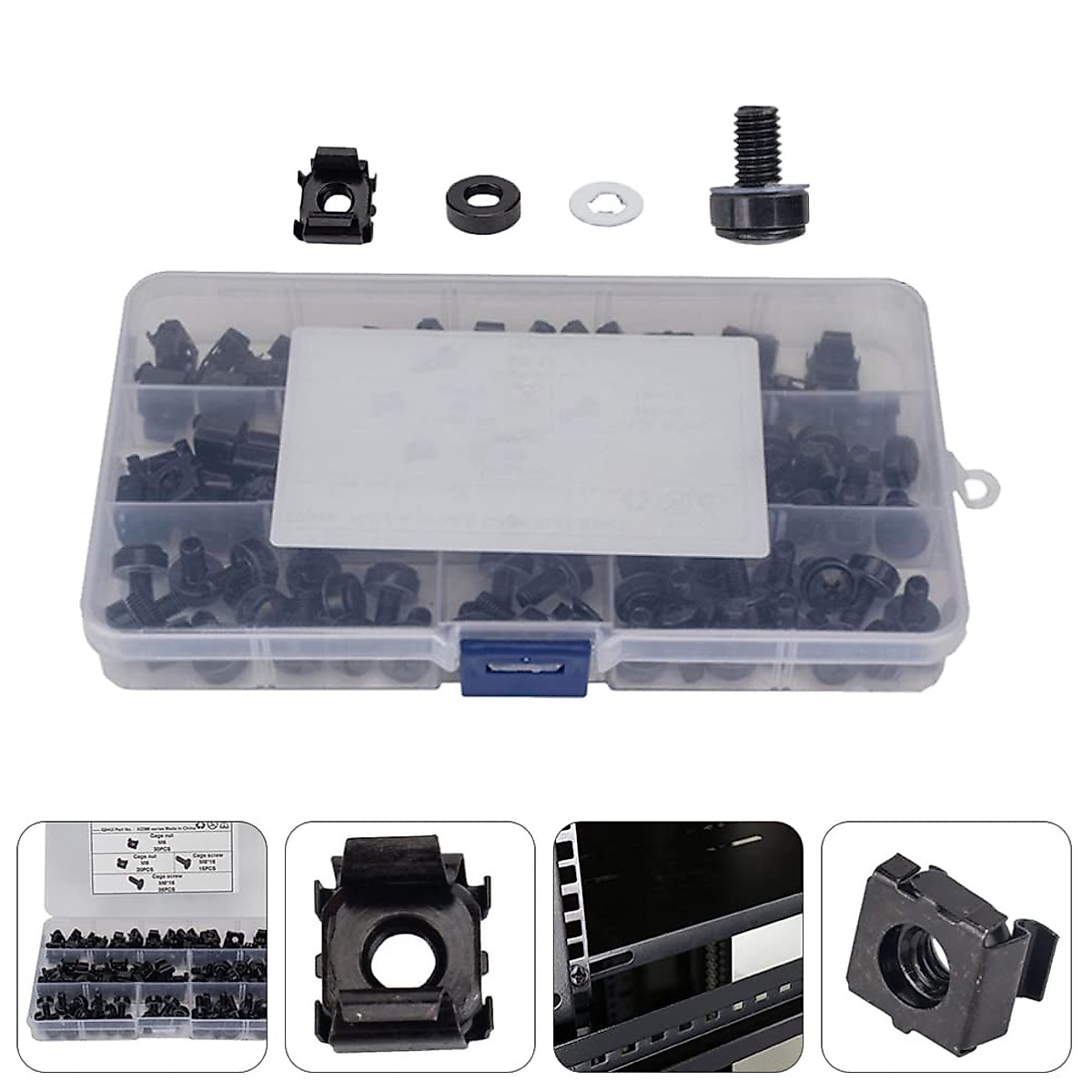 SOLUSTRE 1 Set Screw case Server Rack Cage Nuts Computer cage Nuts Rack Mount Screw Cage Nut Rack Mount Cage Nuts Computer Screws Cage Nuts and Screws Carbon Steel q215 Chassis Washer