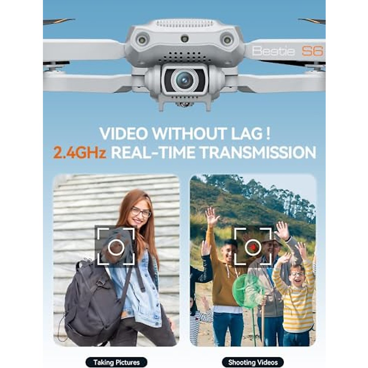 Drone with Camera for Adults - ROVPRO Dual Camera S60 RC Quadcopter with APP Control - Obstacle Avoidance, Waypoint Fly, Altitude Hold, Roll Mode, Headless Mode, 2 Batteries