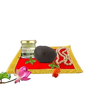 Vedic Vaani Aniruddha Vishwambhara Matsya Kurma Vishnu Avatar Shaligram|Shaligram Paste|Tulsi mala (Pack of 3)