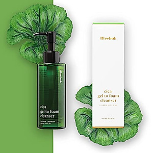 Cica Sensitive Skin Face Wash Cleanser - Korean Facial Cleansing Foaming Gel & Makeup Remover, Exfoliating, Acne, Great for Oily Skin