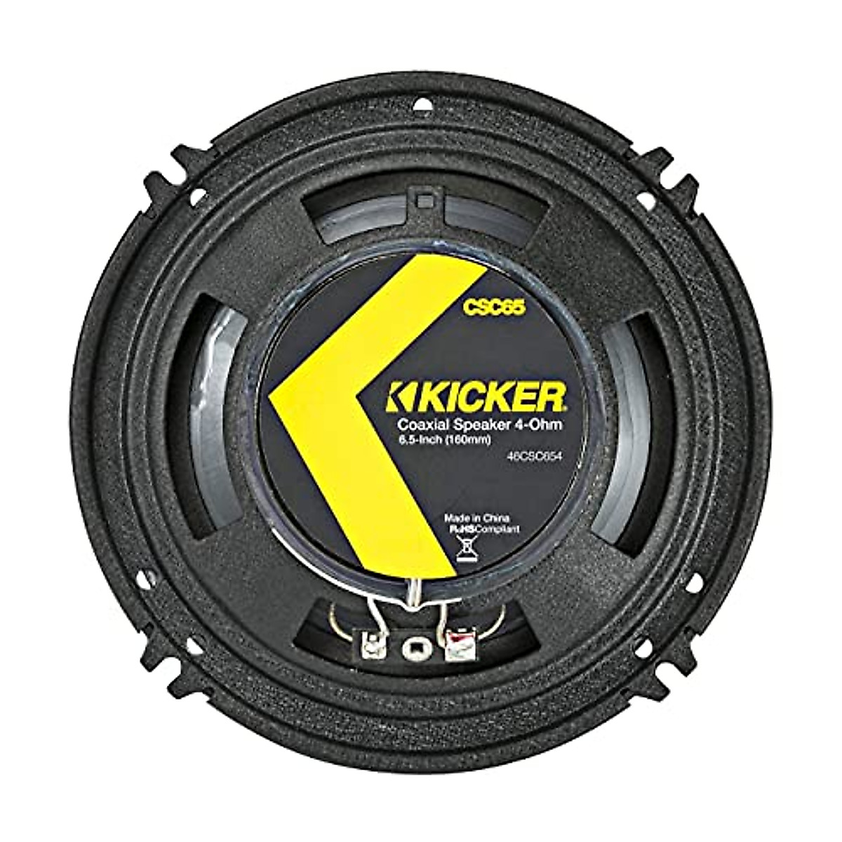 KICKER CSC65 CS Series 6.5 Inch 300 Watt 4 Ohm 2-Way Car Audio Coaxial Speakers System with Polypropylene Cone, PEI Tweeters & EVC Technology, Pair (Renewed)