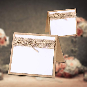 UEETEK 10pcs Burlap Guest Wedding Party Table Place Cards Wedding Collection set For Shabby Chic Rustic Wedding