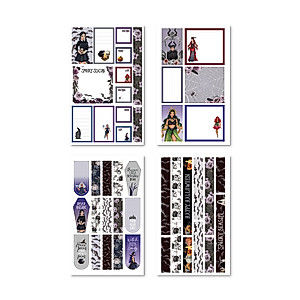 Rongrong Halloween Theme Sticker Book for Planners, Calendars, Journals and Projects – Premium Quality Hand Drawn Perfect for Adding Hocus Pocus to your schedule – Scrapbook Accessories – 24 Sheets