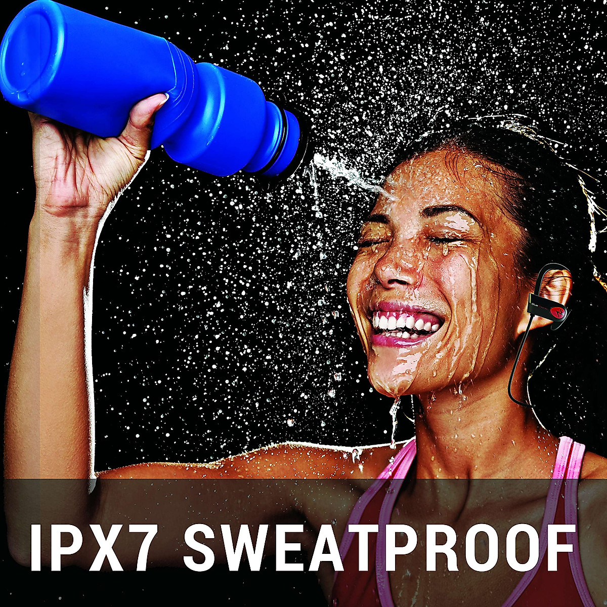 Bluephonic Bluetooth Earbuds Headphones, Best Wireless Sports Earbuds w/Mic, HD Stereo Sweatproof Earphones for Gym Running Workout IPX7 Waterproof Noise Cancelling Earphones Noise Cancelling Headsets