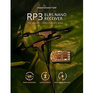 RadioMaster RP3 ExpressLRS 2.4GHz ELRS Nano Receiver Long Range Low Latency Receiver for FPV Micro Drone FPV Racing Drone Quadcopter