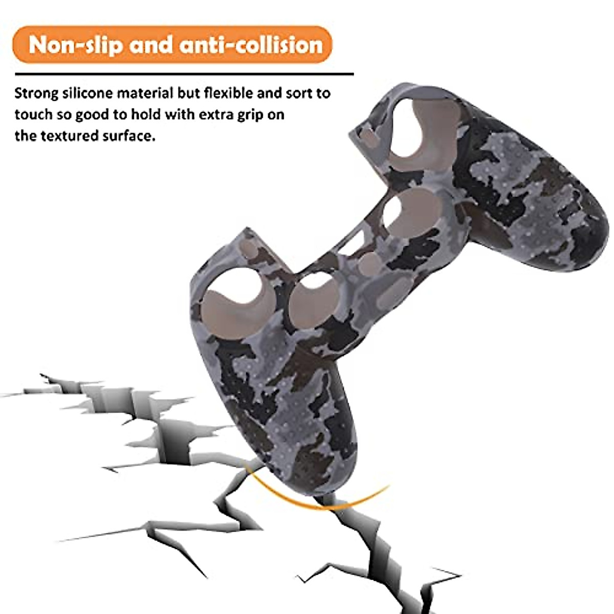 OSALADI Gamepad Anti- Slip Sleeve Silicone Cover Case for Game Console Handle Compatible for PS4 Slim pro