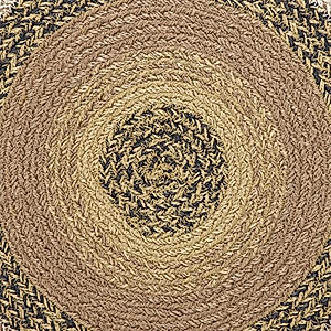 VHC Brands Kettle Grove Table Mat- Pot Holder- Woven Jute Trivet, 15" Round, Ombre