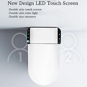Smart Toilet with Auto Open/Close Lid, Bidet Toilet Pump-assisted, Blackout Flush, Heated Seat, Dual Auto Flush, Warm Water, Foot Sensor Operation, Tankless Elongated Toilets with LED Display