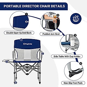 KingCamp Camping Chair Lawn Chair Folding Camping Chair for Adults Folding Camp Chair with Lumbar Support