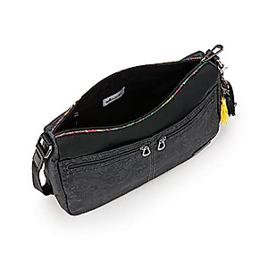 Sakroots womens New Adventure & Bag, Stylish Roomy Purse, Made from Recycled Materials Hobo Shoulder and Crossbody Bag, Black Spirit Desert Block, One Size US