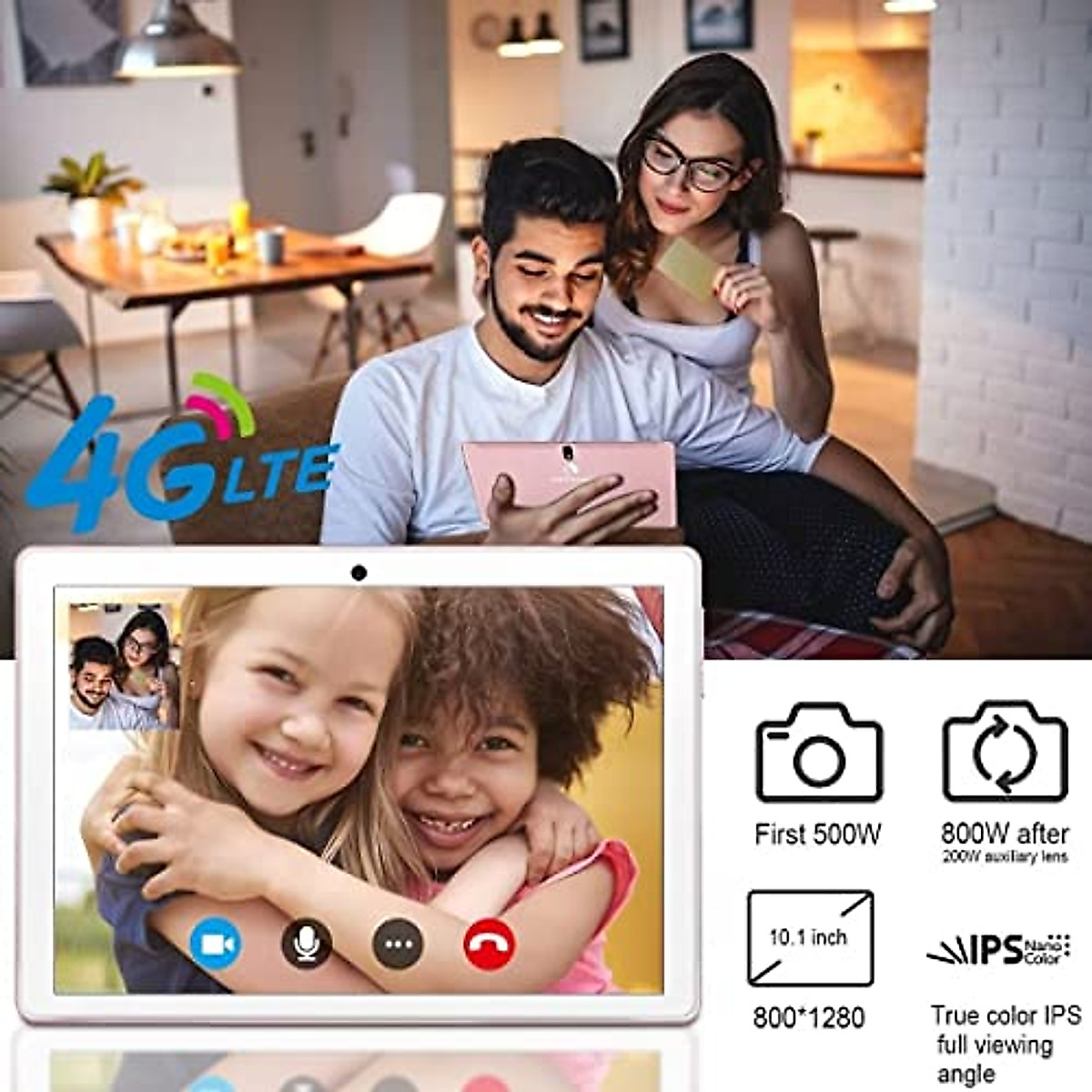 AOYODKG Android 10.0 Tablet 10 Inch, 4GB RAM + 64GB ROM + 128GB Expand, Quad-Core 1.8Ghz Processor, 13MP Dual Camera, OTG, 2 in 1 Tablet with 4G LTE & 2.4G WiFi Tablet PC - AYO A22