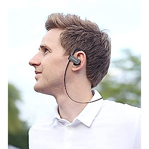 Wir Konnen Ear-Hook Bluetooth Headphones, Wireless, IPX7, Waterproof, with Mic, Stereo, HD, Sweatproof, Gym, Running and Sport, Workout, 9-Hour Battery, Noise Canceling