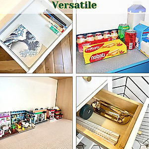 GOTECHBO Shelf Liner Waterproof - Clear Fridge Liners Washable, EVA Anti Frost Refrigerator Mat, Oil-Proof Non Adhesive Cabinet Drawer Liner (17.7" x 181 inch)