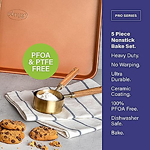 Gotham Steel Pro 20 Piece Pots & Pans Set | Hard Anodized Complete Cookware Set + Bakeware Set, Ultra Nonstick Ceramic Copper Coating, Chef Grade Quality, Metal Utensil Safe, Oven & Dishwasher Safe