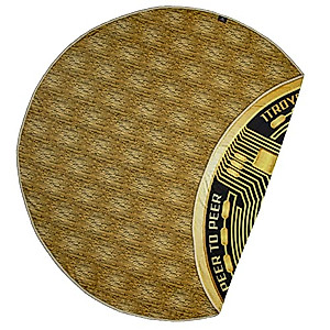 Bitcoin Cryptocurrency Coin Round Blanket- Physical Bitcoin Gift Item from The Crypto Coins Collection - 70 inch Super Soft Fleece Throw Bitcoin Blanket