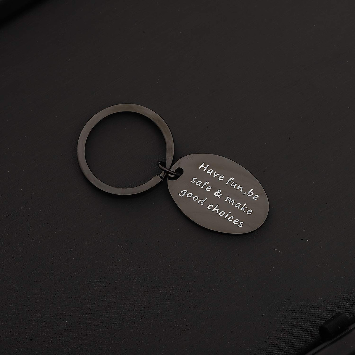 ENSIANTH New Driver Gift Have Fun Be Safe Make Good Choices Keychain Graduation Gifts (Be Safe-black Key)