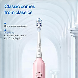 usmile [ADA Accepted] Electric Toothbrush, Type-C Rechargeable Sonic Toothbrush for Adults with 2 Brush Heads, 1 Charge Lasts for 365 Days, Whitening Powered Toothbrush with Smart Timer, Y1S Pink