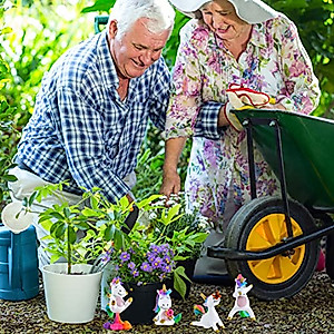 Mood Lab Miniature Unicorn Figurines Set - Funny Mini Statue Kit of 4 pcs - Unicorn Fairy Garden Accessories