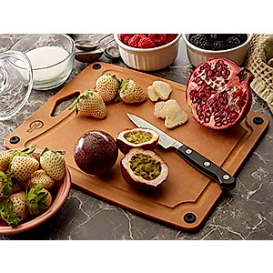 Mercer Culinary Composite Cutting Board-11.75" X 9.25",W/SIL Feet/Channel, Large, Tan